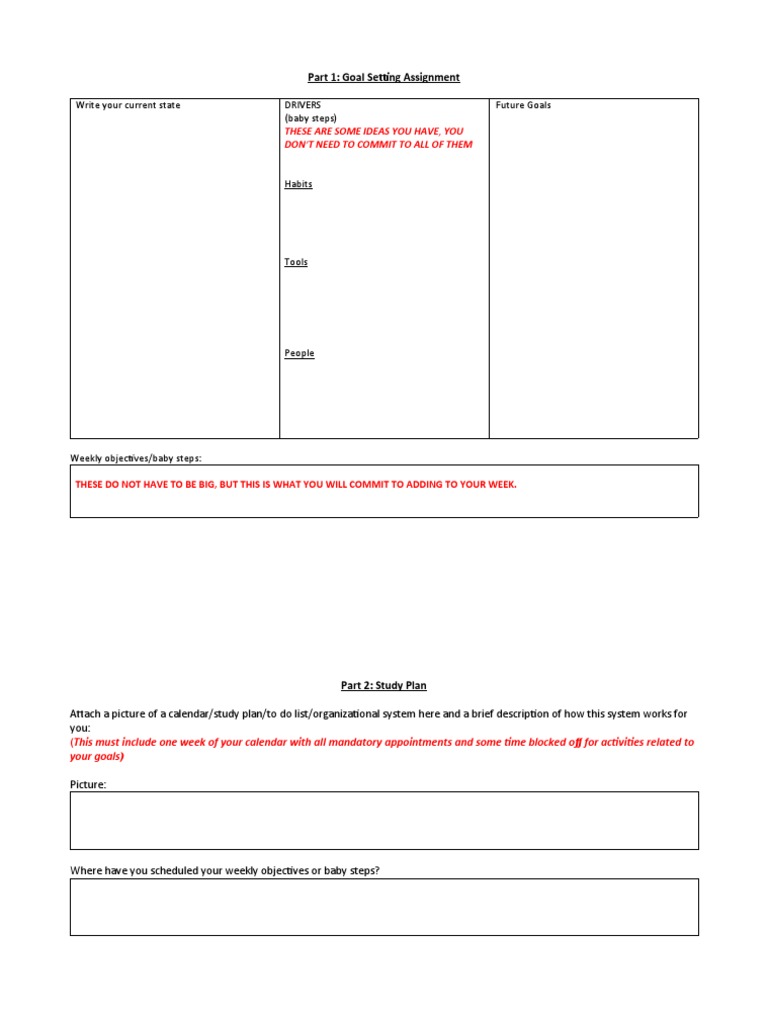 Goal Setting and Study Plan Guide | PDF