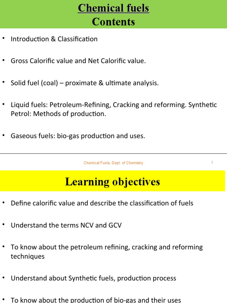 Chemical Fuels, Dept. of Chemistry | PDF | Cracking (Chemistry ...