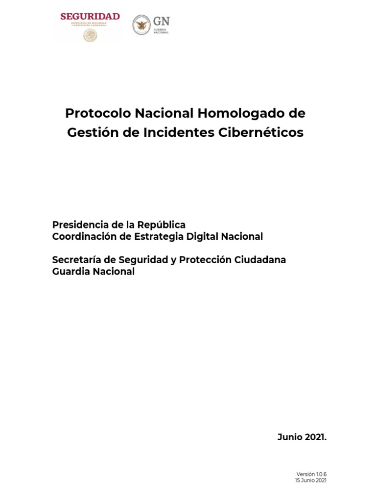 Protocolo Homologado de Gestión Cibernética | PDF | La seguridad ...