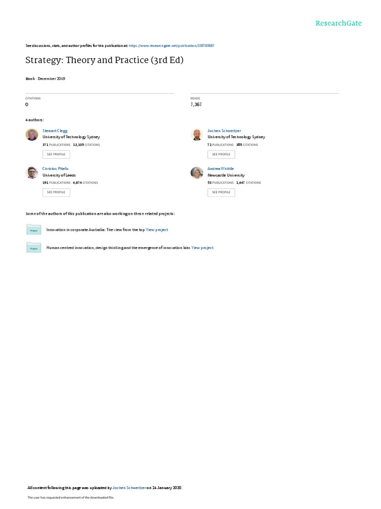 Strategy: Theory and Practice (3rd Ed) : December 2019 | PDF ...