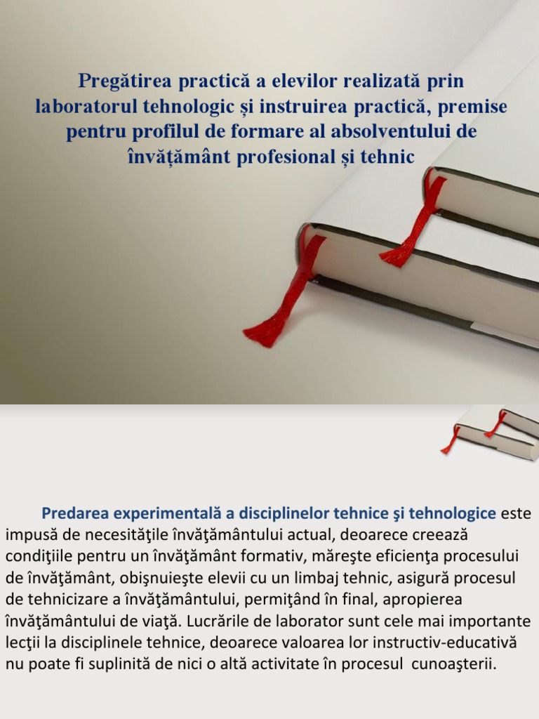 Pregatirea Practica A Elevilor Prin Laborator Tehnologic Si Instruire Practica | PDF