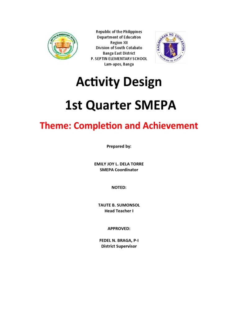 SMEPA Activity Design 2019-2020 | PDF