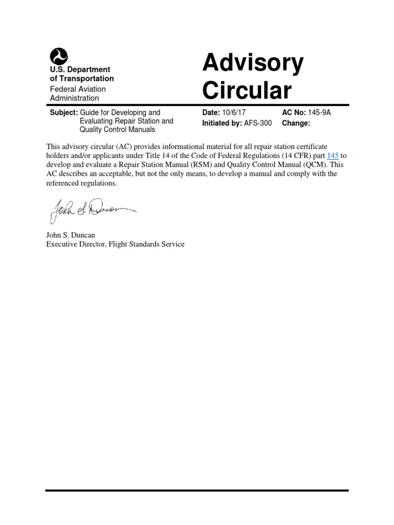 Advisory Circular: U.S. Department of Transportation | PDF ...