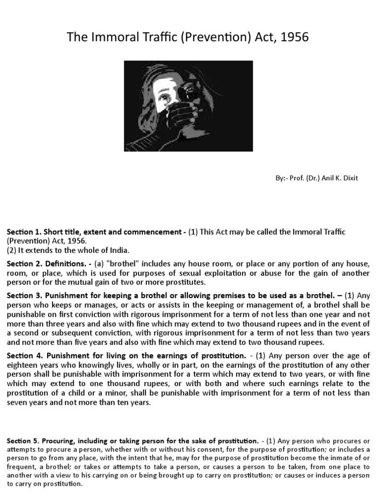 Immoral Traffic Prevention Act 1956 | PDF | Magistrate | Lease