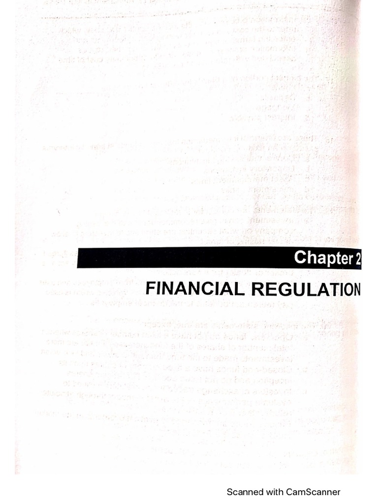 Chapter 2 - Financial Regulation | PDF
