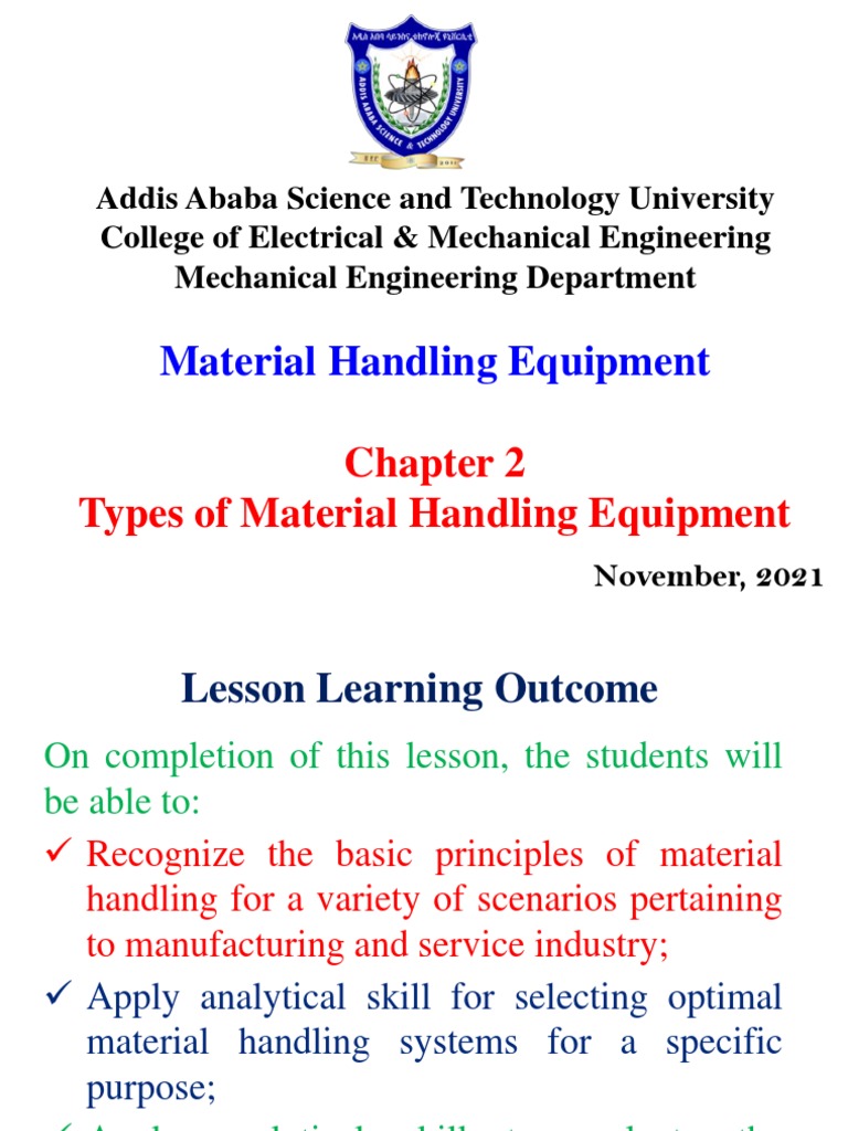 MHE Chapter 2 | PDF | Crane (Machine) | Manufactured Goods