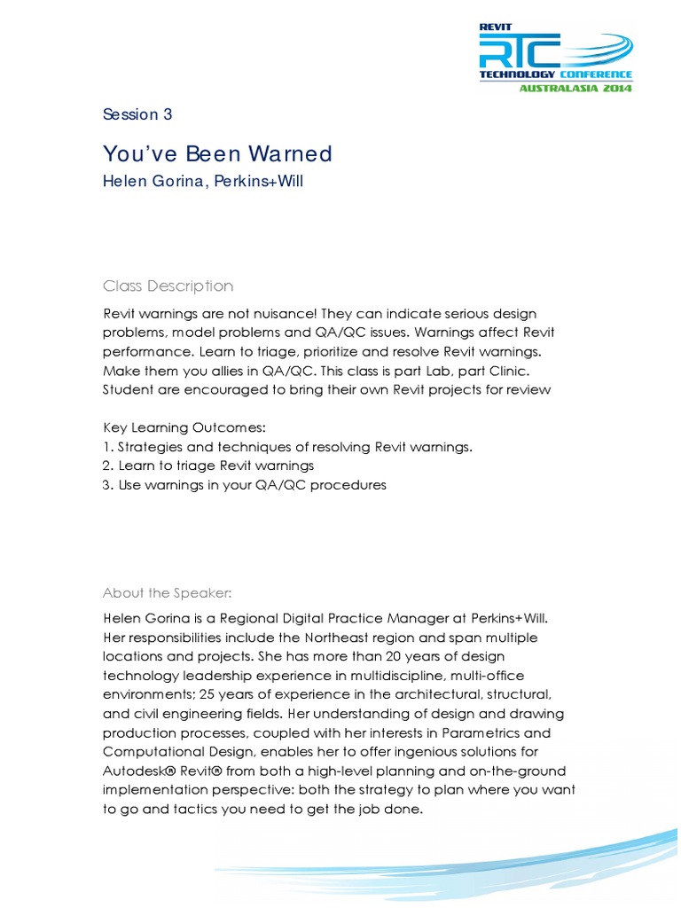 Revit Warning Guide | PDF | Autodesk Revit | Computer File