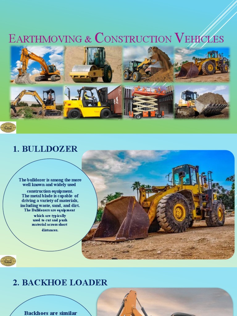 Types of Construction Vehicles Explained | PDF | Crane (Machine ...