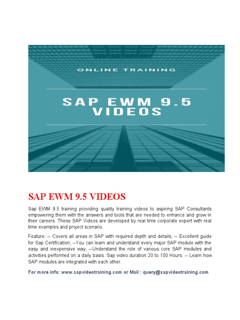 SAP EWM 9.5 Training Videos | PDF | Business | Computers