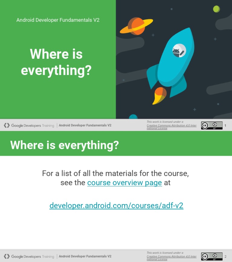 Where Is Everything?: Android Developer Fundamentals V2 | PDF | Computers | Art