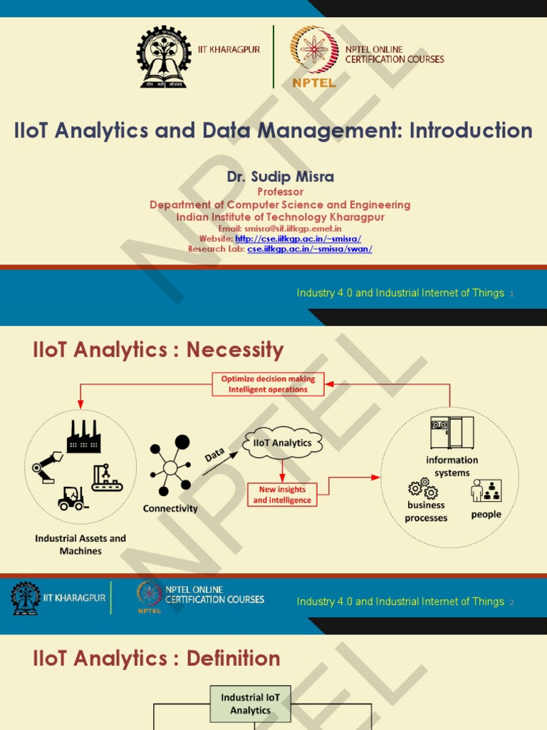 Nptel: Iiot Analytics and Data Management: Introduction | PDF | Cloud ...
