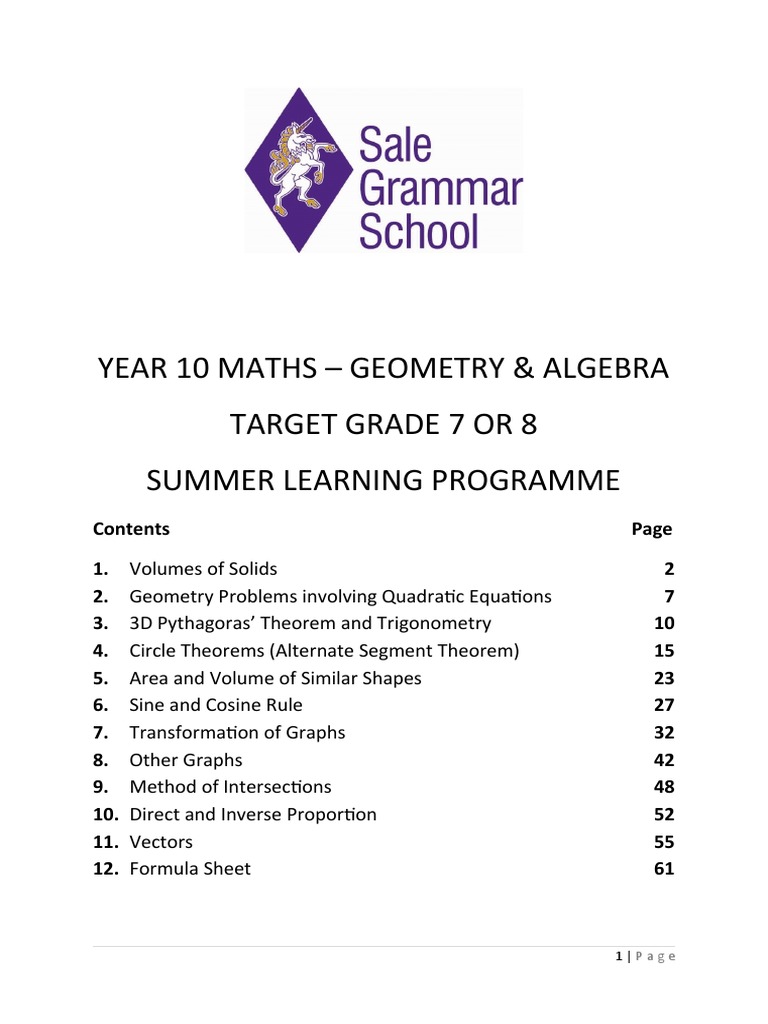 Geometry and Algebra Questions | PDF | Sphere | Area