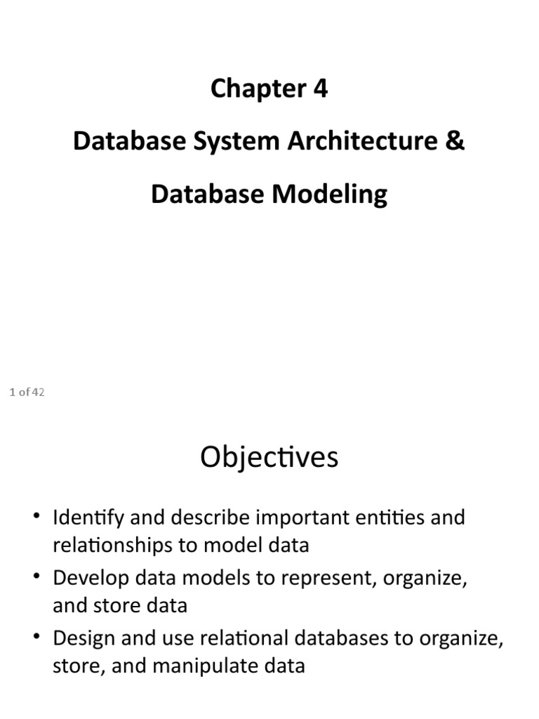 Chapter 4. Database System Architecture & Modeling | PDF | Data Model | Conceptual Model