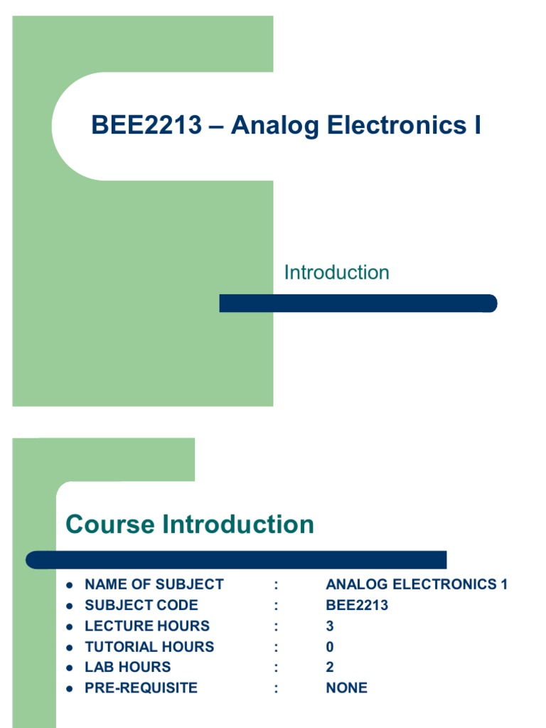 Analog Electronics | PDF
