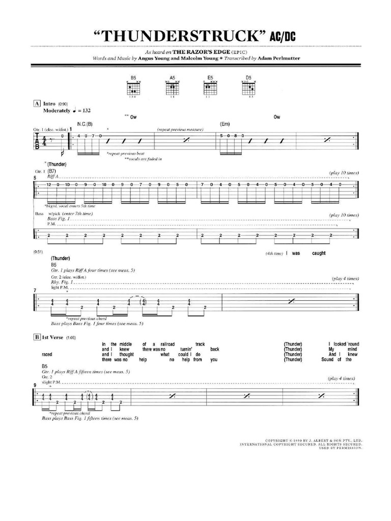 ACDC - Thunderstruck | PDF