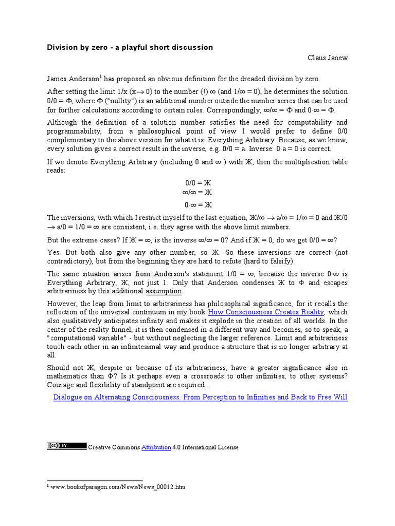 Exploring Division by Zero Concepts | PDF | Numbers | Science