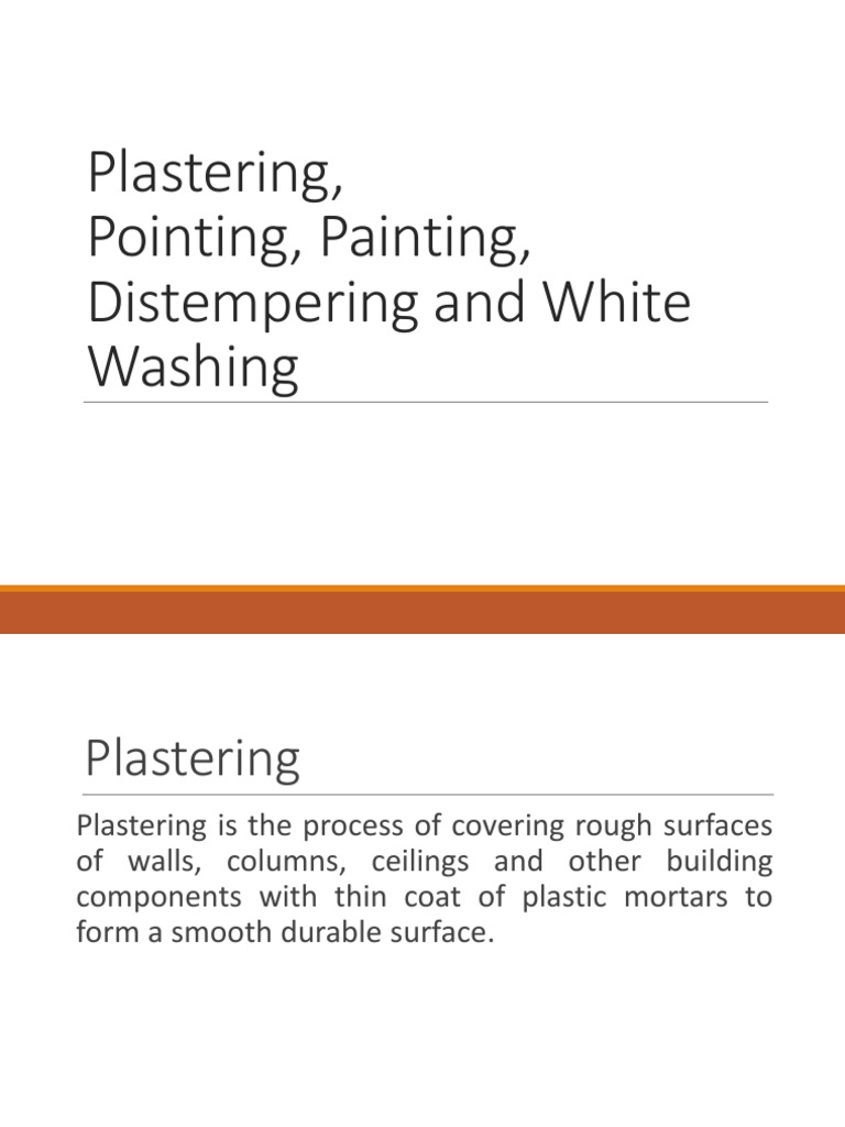 A Comprehensive Guide to Plastering, Pointing, Painting, Distempering ...