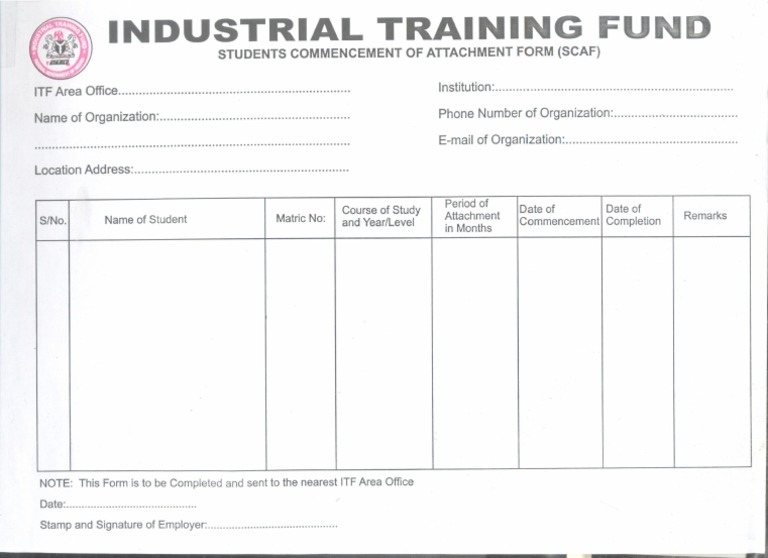 Siwes Scaf Form | PDF