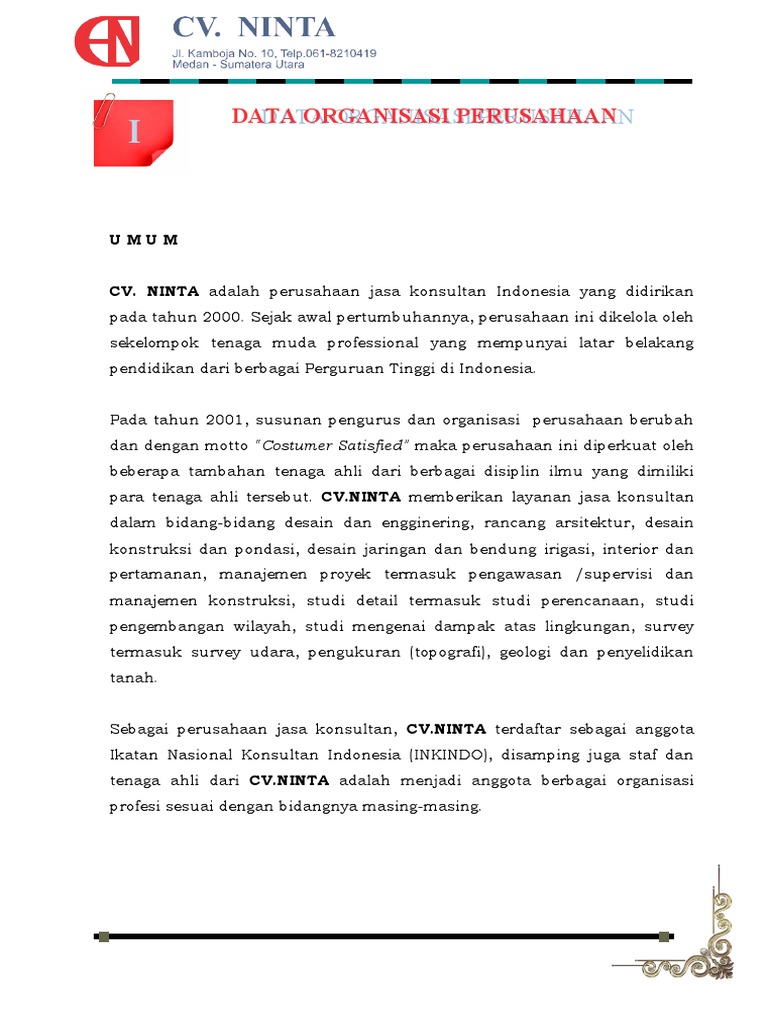 Pengalaman Perusahaan 1 Cv. Ninta 2022-Fix | PDF | Sains & Matematika
