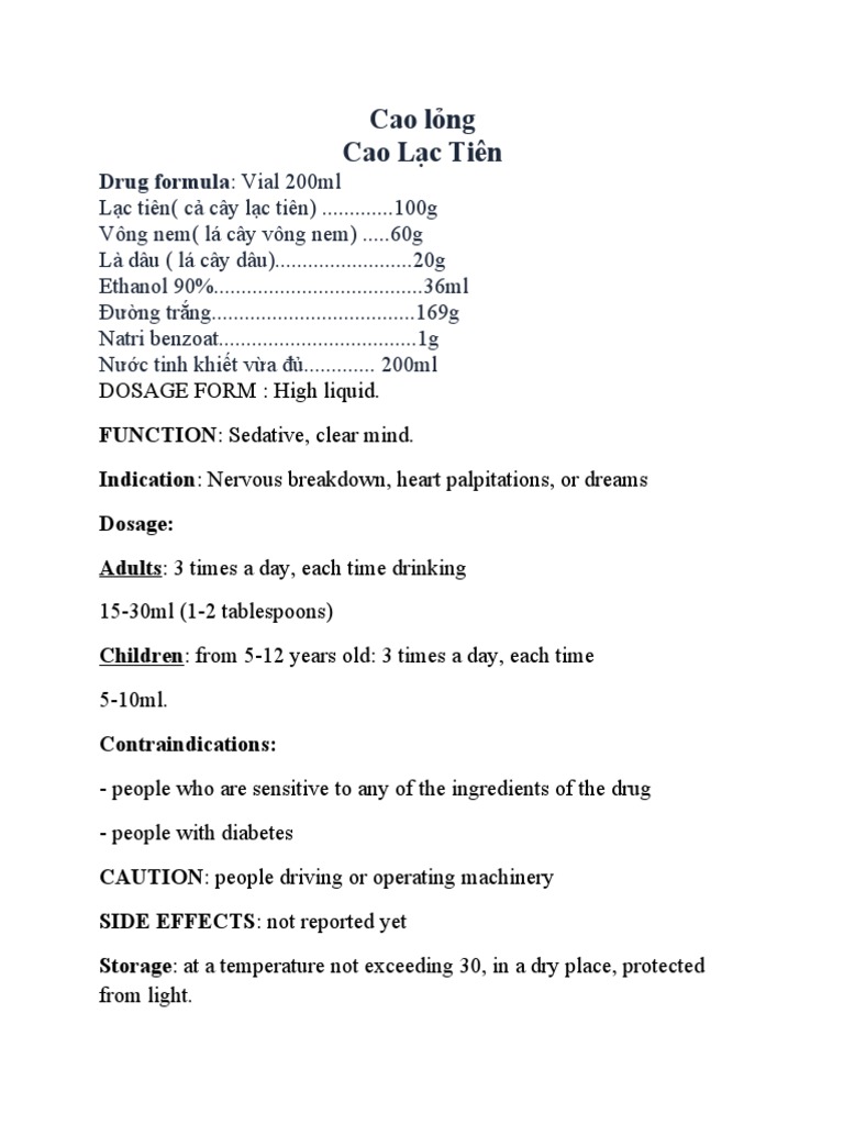 Composition of The Drug Formula | PDF | Cooking, Food & Wine