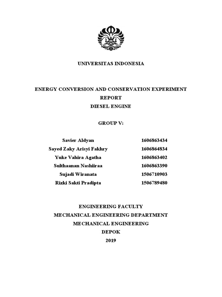 Diesel Engine Experiment Report | PDF | Diesel Engine | Engines
