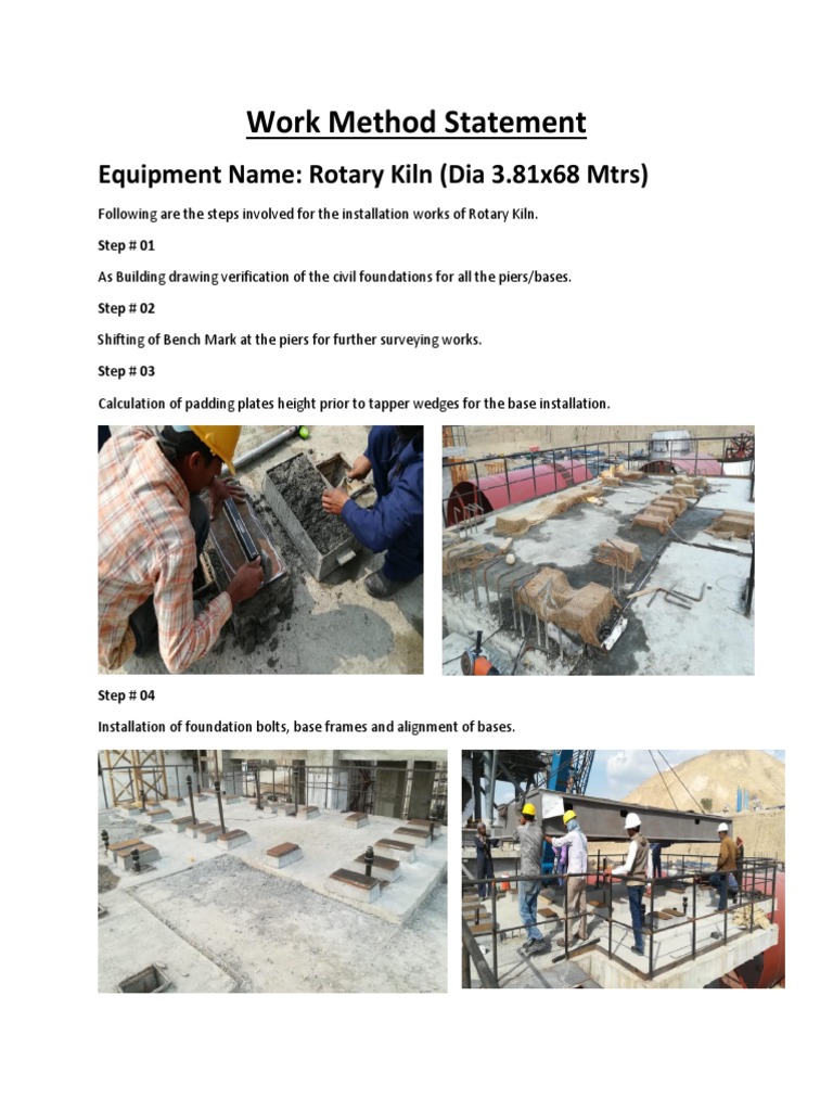 Work Method Statement | PDF | Gear | Bearing (Mechanical)