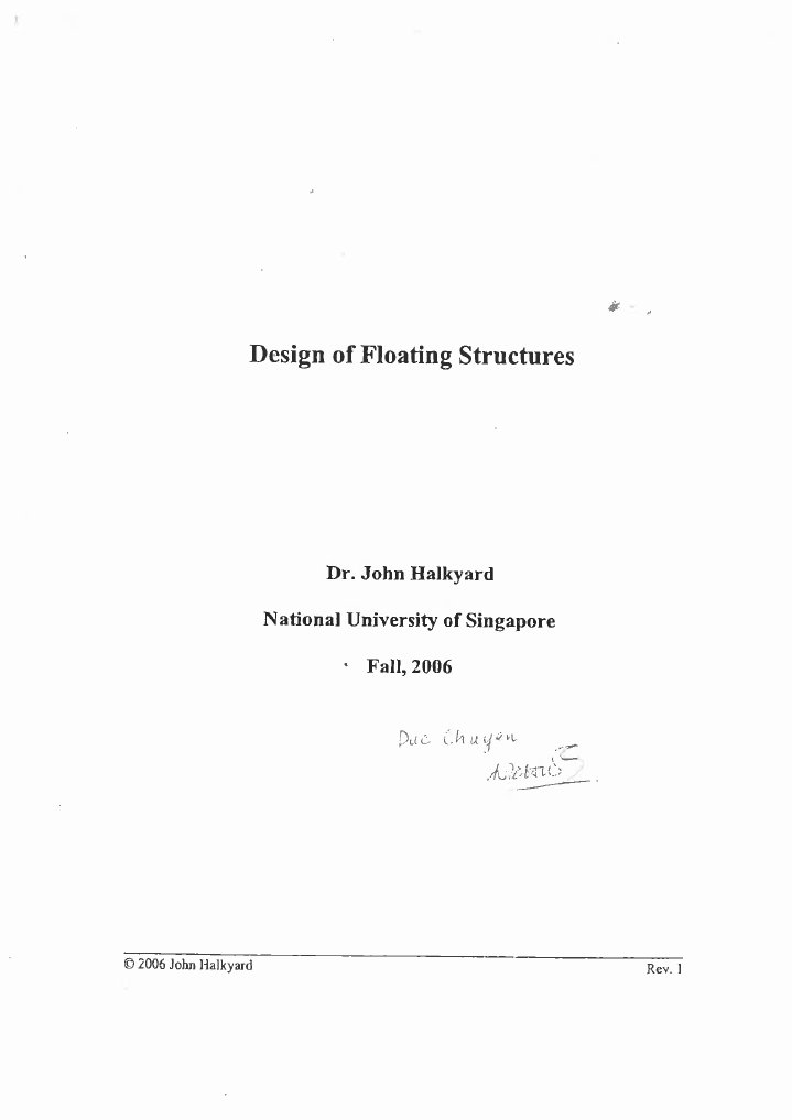 Design of Floating Structures | PDF