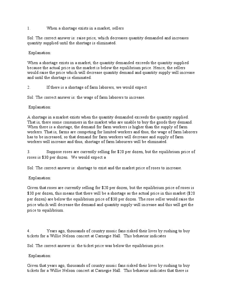 Demand and Supply With Surplus and Shortage | PDF | Economic ...