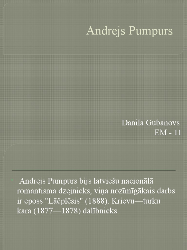 Andrejs Pumpurs | PDF