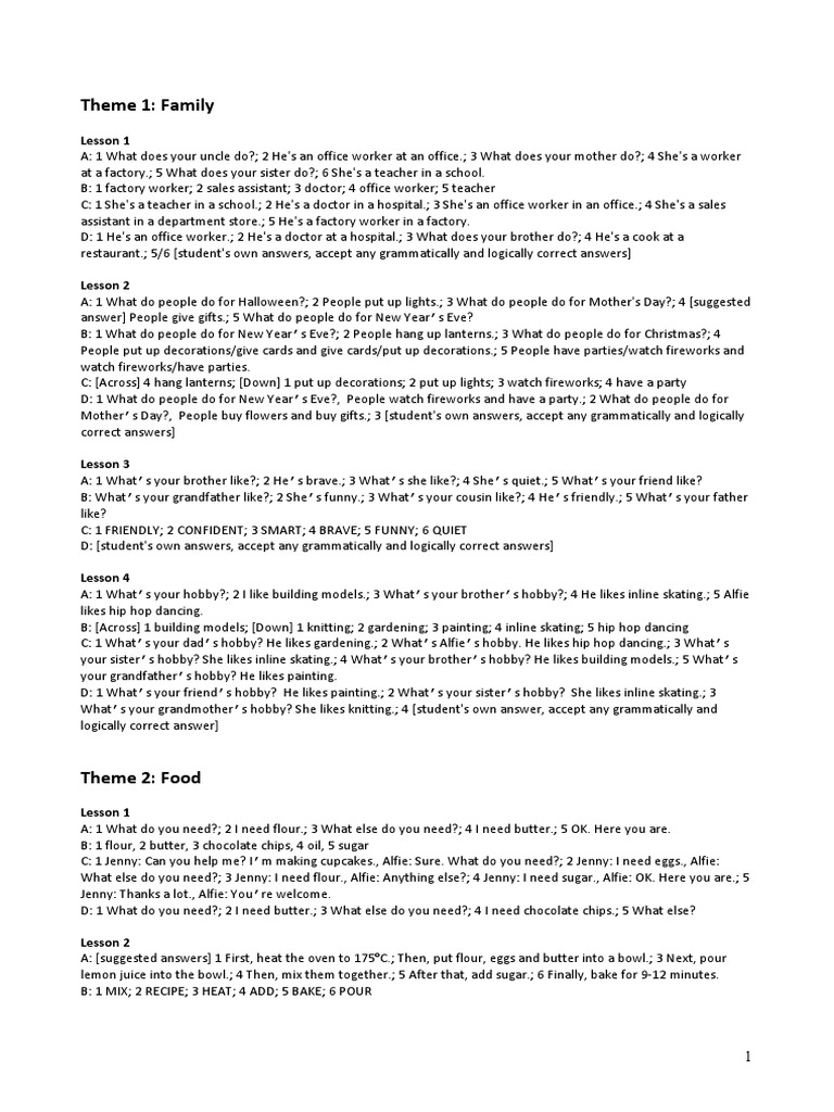 ISS5 Grammar Answer Key PDF Workweek And Weekend