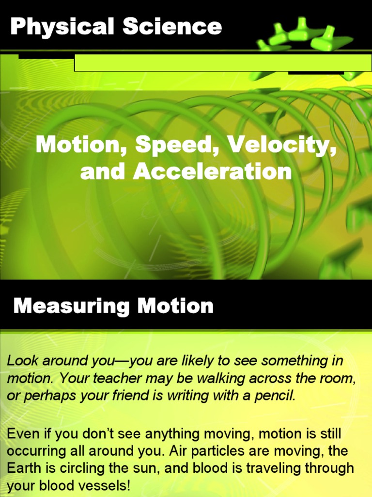 Forces and Motion Speed 2019 7P1.1 | PDF | Speed | Acceleration