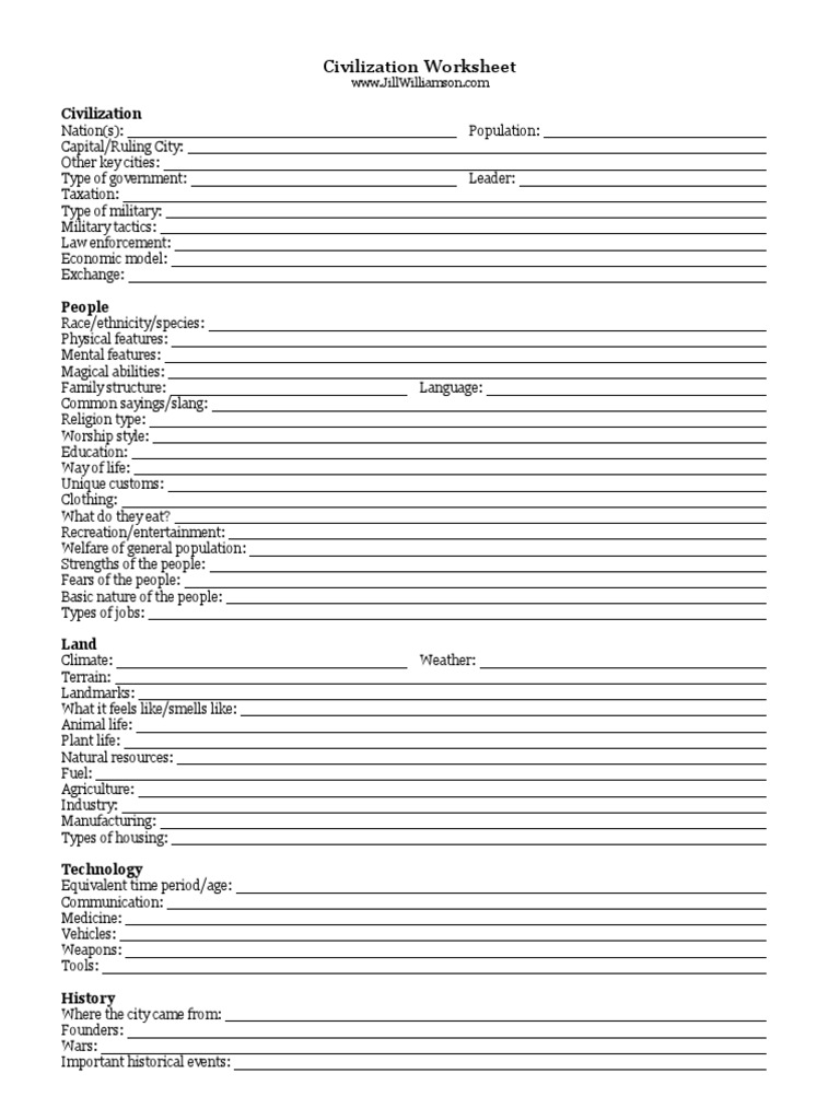 World-Building Worksheets | PDF | Planets | Atmosphere