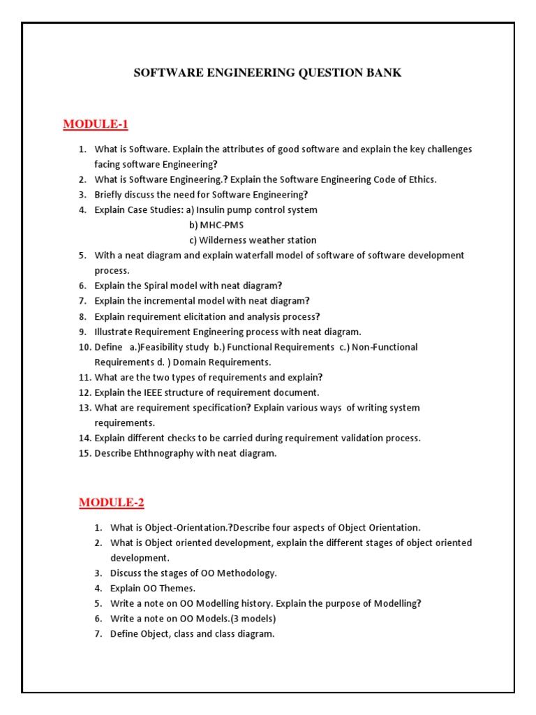 SE Question Bank | Download Free PDF | Software Testing | Unified ...