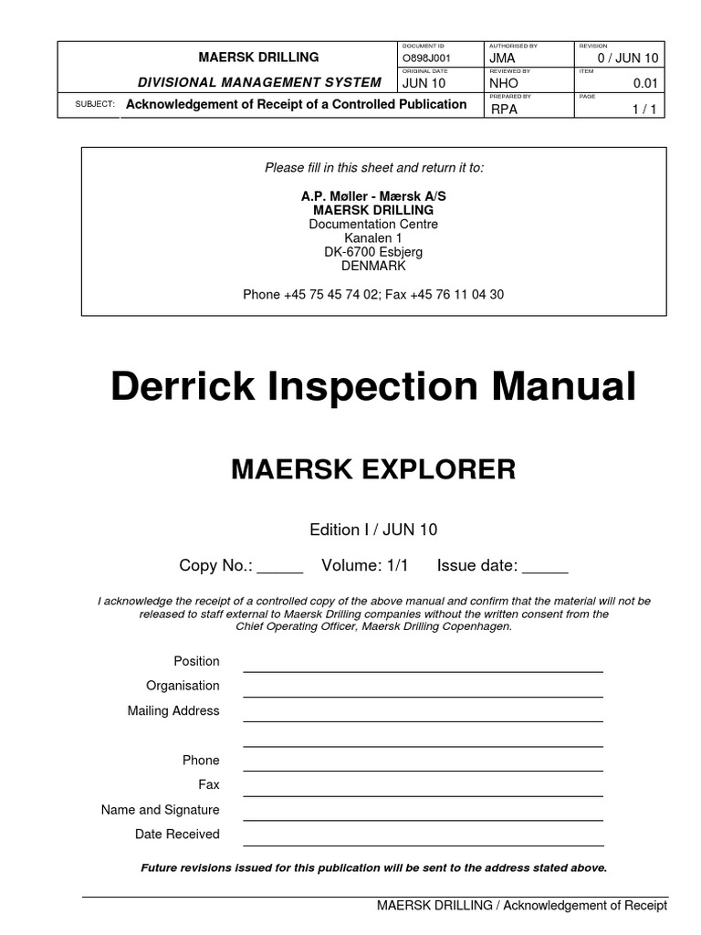 Derrick Inspection Manual Overview | PDF | Offshore Drilling ...