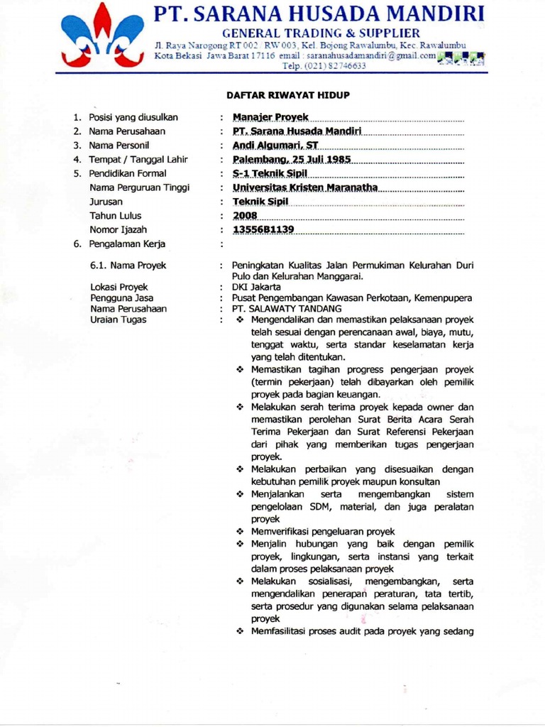 Cv Dan Referensi Andi Pdf