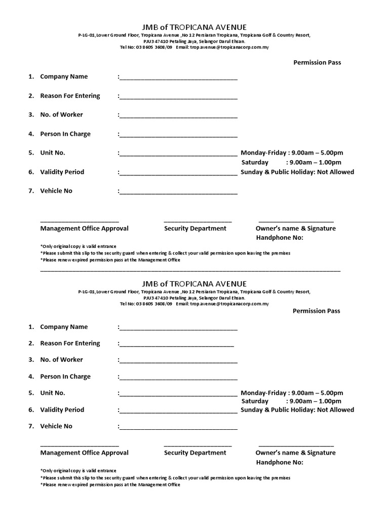 PERMIT TO WORK FORM v1 | PDF