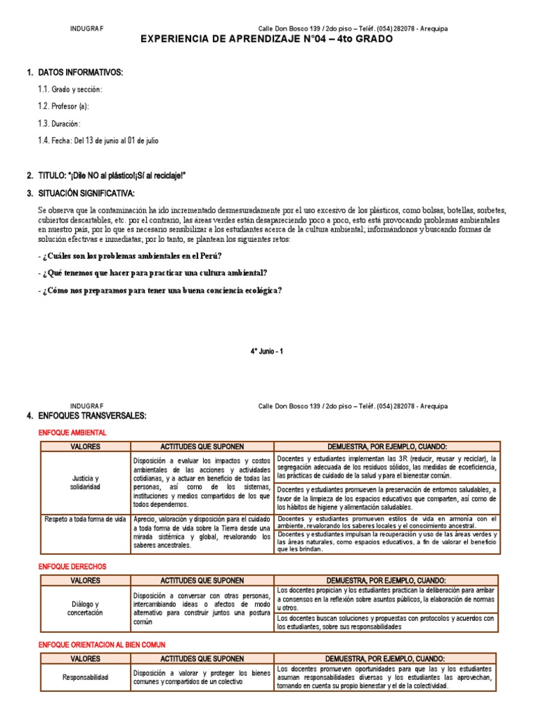 4°_GRADO_-_EXPERIENCIA_DE_APRENDIZAJE_N°04 | PDF | Geometría | División (Matemáticas)