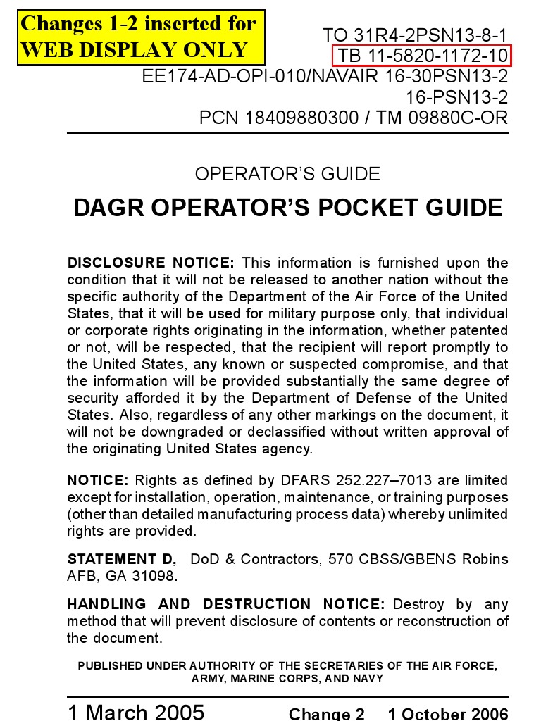 DAGR Pocket Guide | PDF | Battery (Electricity) | United States Air Force