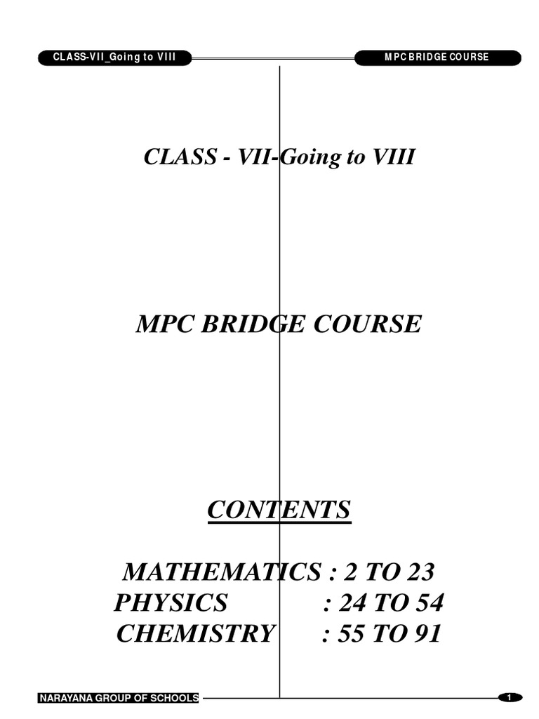 Class 7 Maths Bridge Course Guide | PDF | Numbers | Mathematical Objects