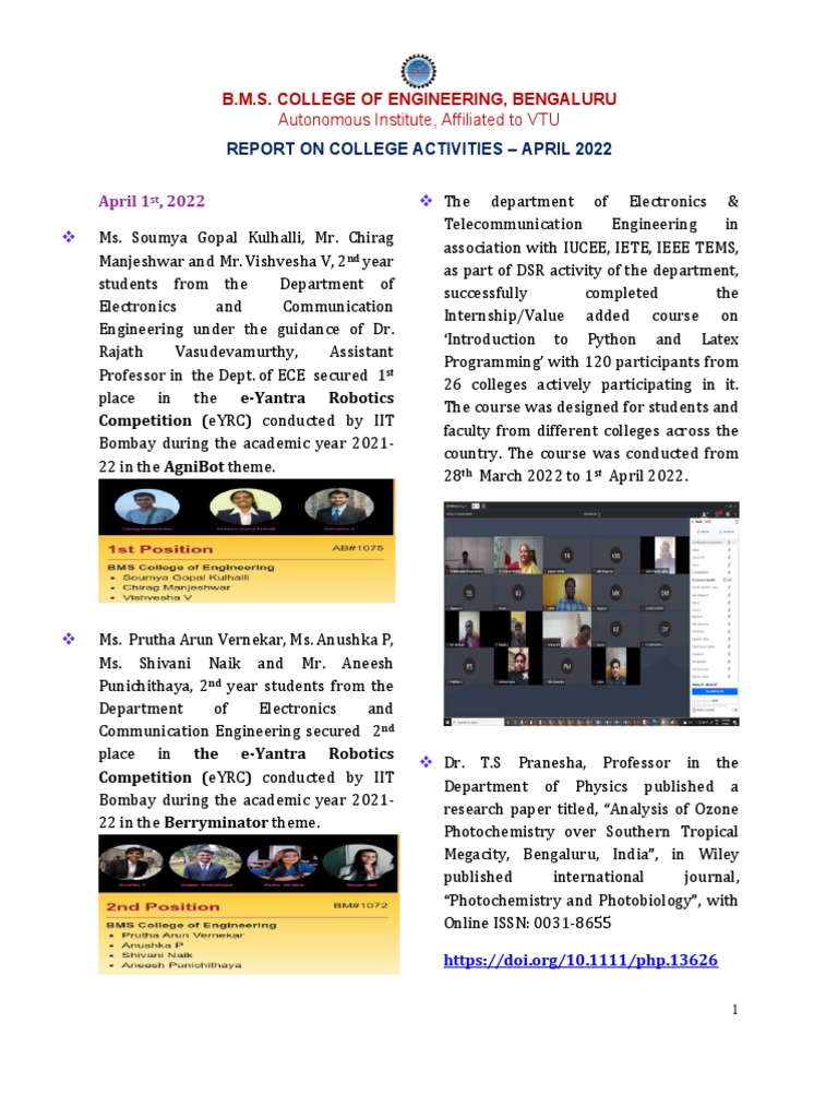 Monthly Report - April 2022 | Download Free PDF | Engineering ...