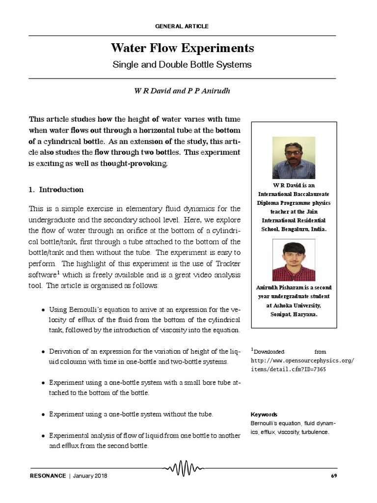 Water Flow Experiments: Single and Double Bottle Systems | PDF ...