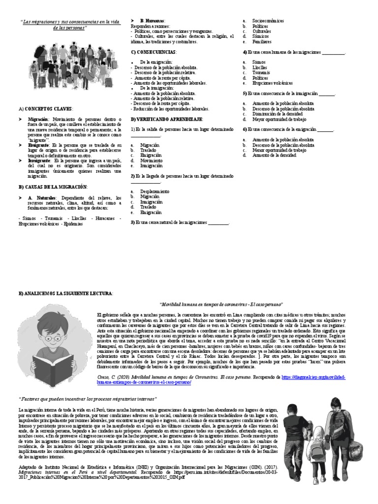ACTIVIDAD | PDF | Migración humana | Inmigración