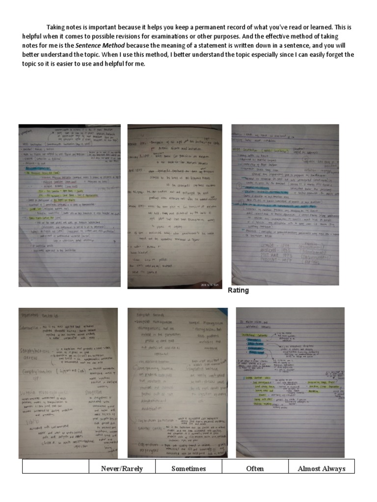 Never/Rarely Sometimes Often Almost Always: Rating | PDF