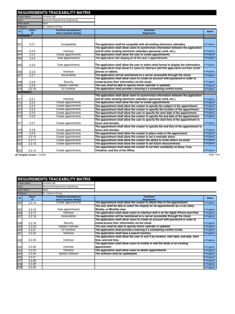 Traceability-Matrix V5 | PDF | Application Software | Computer Engineering