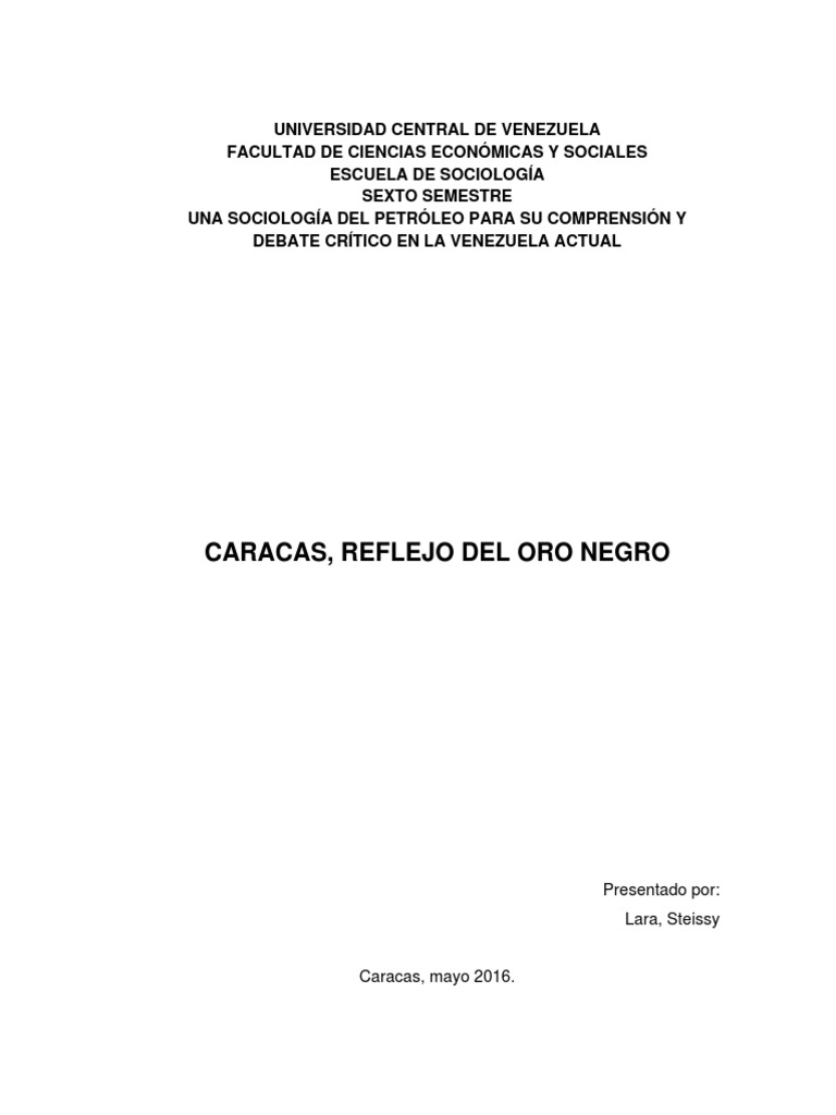 Construcción-de-una-Caracas-Reflejo-del-Oro-Negro Steissy Lara | PDF | Venezuela | Petróleo