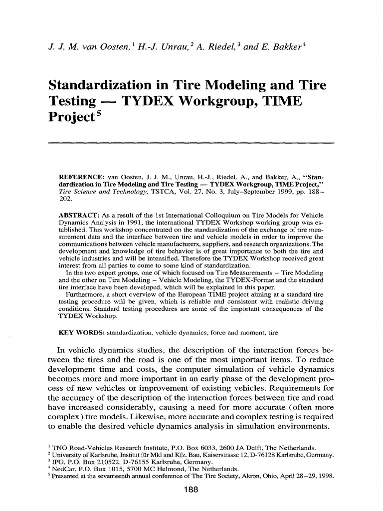 Standard Tire Model Testing | PDF | Parameter (Computer Programming ...