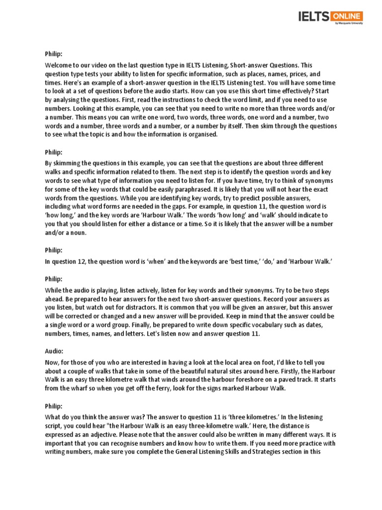 L.4.7.3 Short Answer Questions How To Answer - Transcript | PDF ...