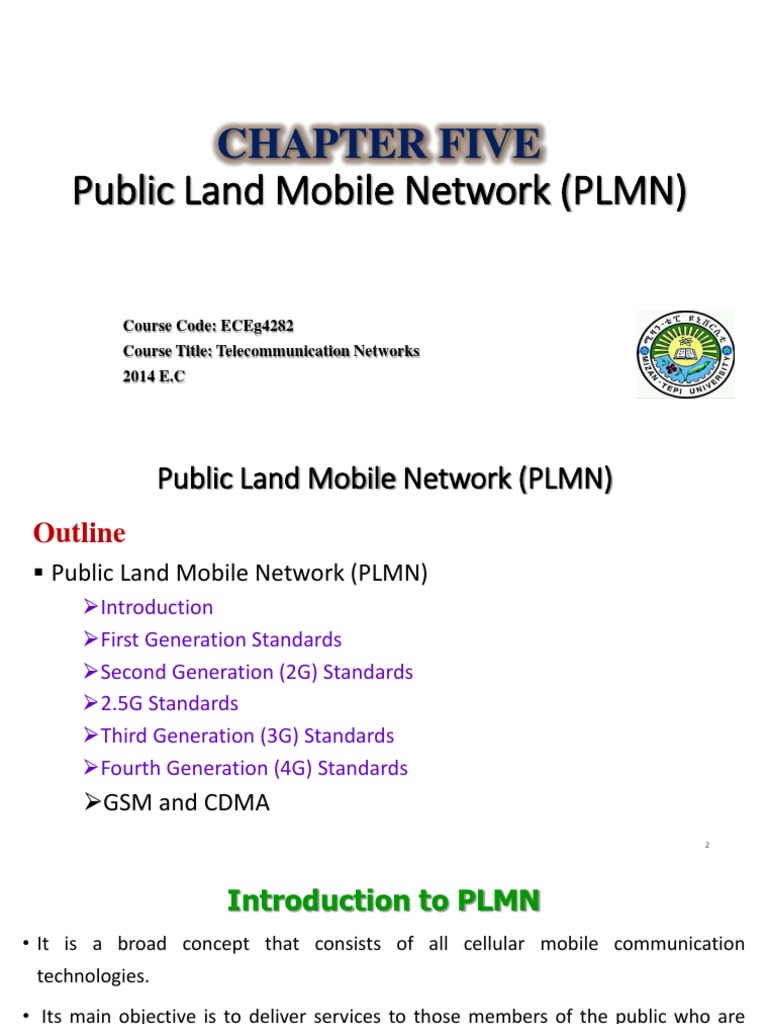 Chapter Five: Public Land Mobile Network (PLMN) | PDF | General Packet ...