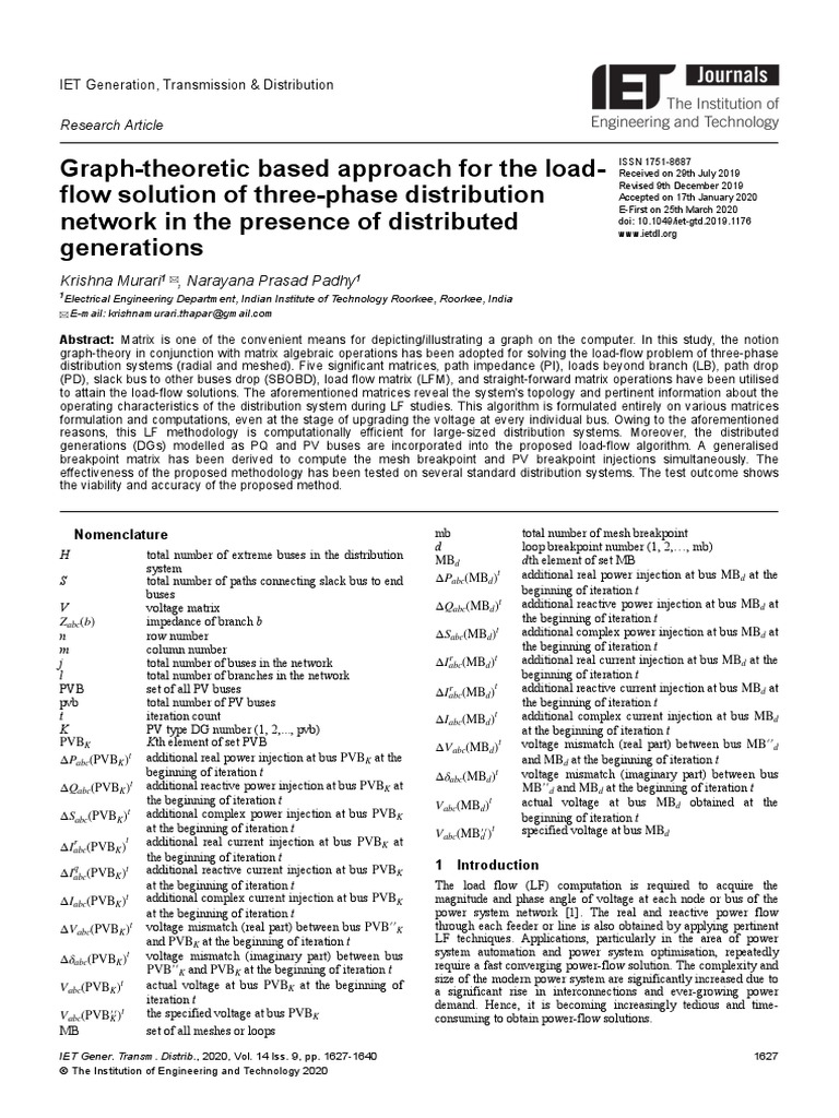 Graph-Theoretic Based Approach For The Load-Flow Solution of Three ...