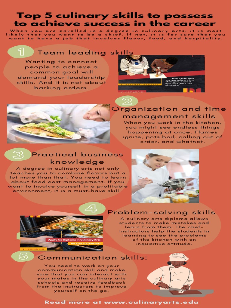 Top 5 Culinary Skills To Possess To Achieve Success in The Career | PDF